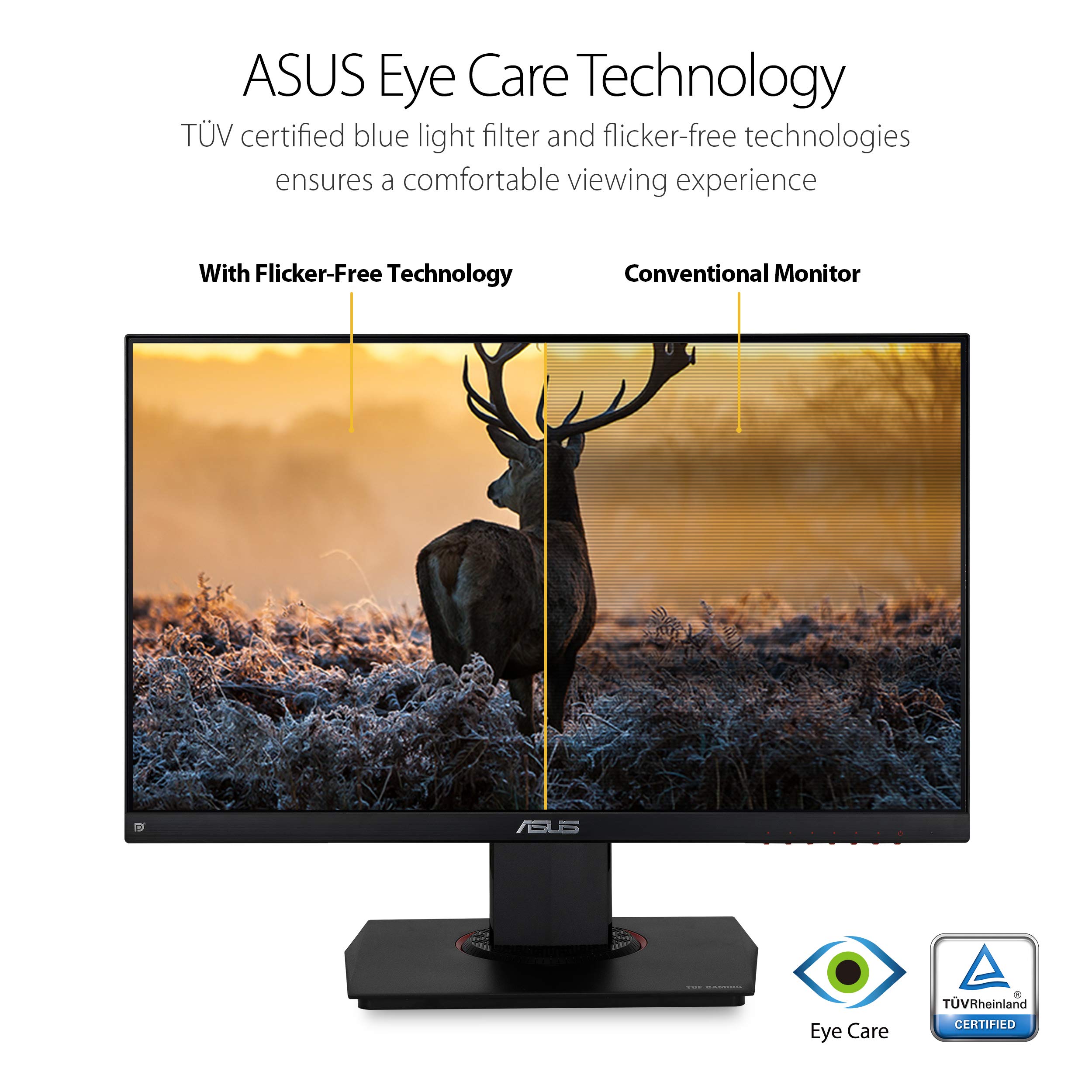ASUS TUF Gaming VG249Q 23.8” Monitor 144Hz Full HD (1920 x 1080) 1ms IPS ELMB FreeSync Eye Care DisplayPort HDMI D-Sub,Black