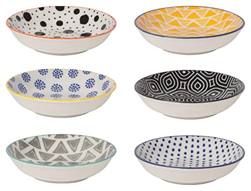 Now Designs Pinch Bowls, Bits & Dots, Assorted Colors - DIA 3.75 in x 1 in, 2oz | Set of 6.