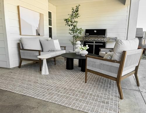 Nathan James Kayden Bohemian 3-Piece Patio Conversation Set, Outdoor Loveseat Set with Removable Cushion Covers, Solid Acacia Wood Patio Loveseat and Chairs, Light Brown