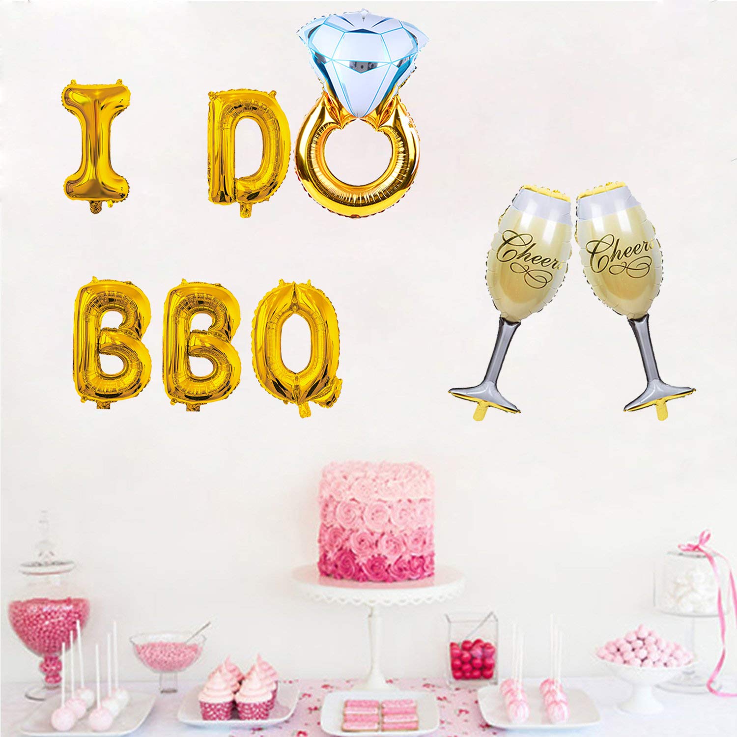 Bridal Shower Decorations - I Do BBQ Foil Balloons Wedding Shower Engagement Party Decoration(16 inch)