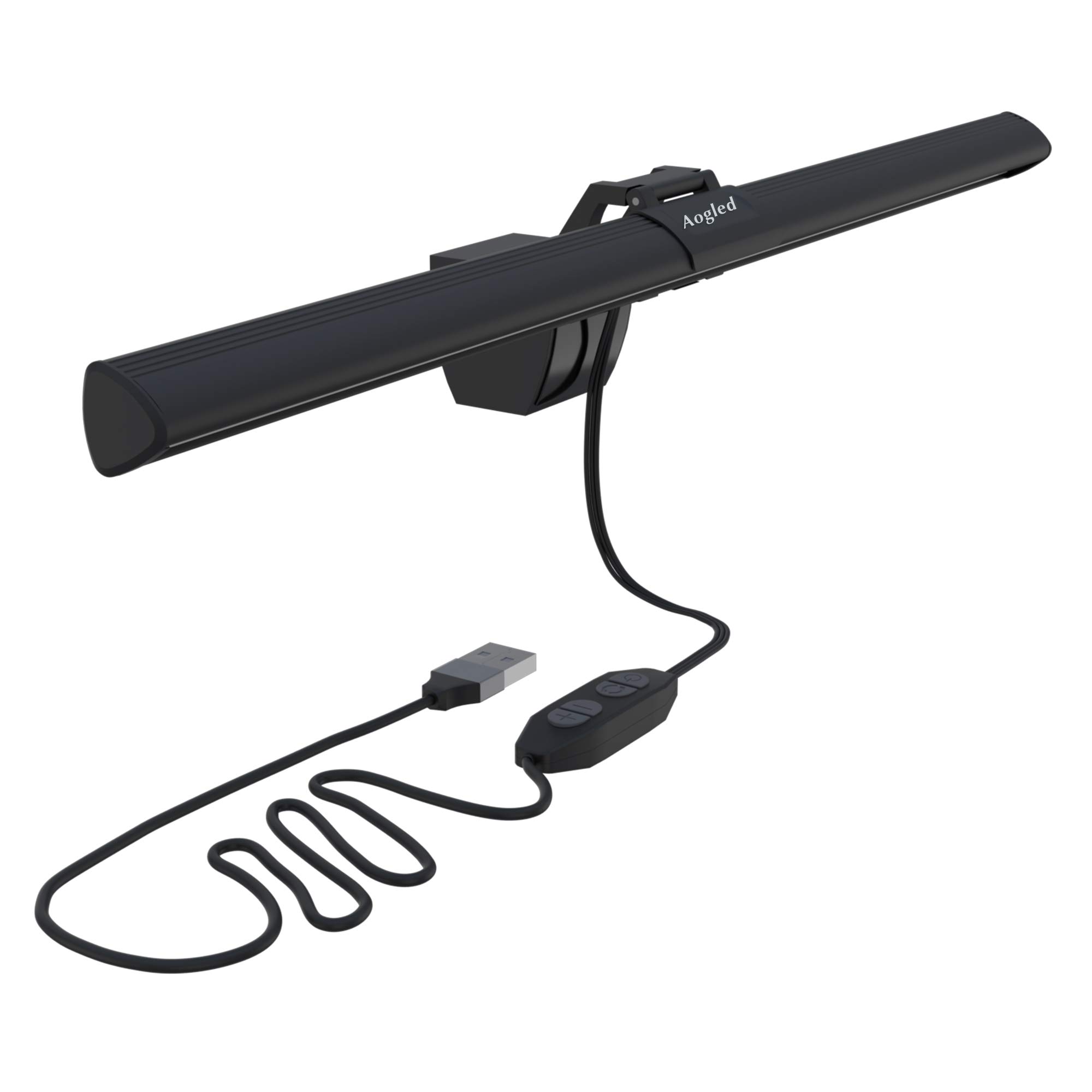 Aogled ScreenBar e-Reading LED Task Lamp Dimmable,No Glare Computer Monitor Light,Adjustable Brightness/Color Temperature,Black USB Powered Monitor Lamps,Office Lamp