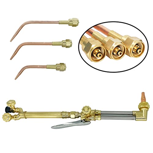 AWLOLWA Oxygen Acetylene Torch kit Medium Duty Cutting Torch and Welding Kit Grey