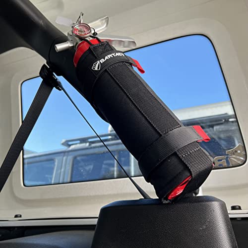 Bartact Roll Bar Fire Extinguisher Holder Mount 2.5 lb, Adjustable, Universal, One Size fits All, Black, Made in The USA