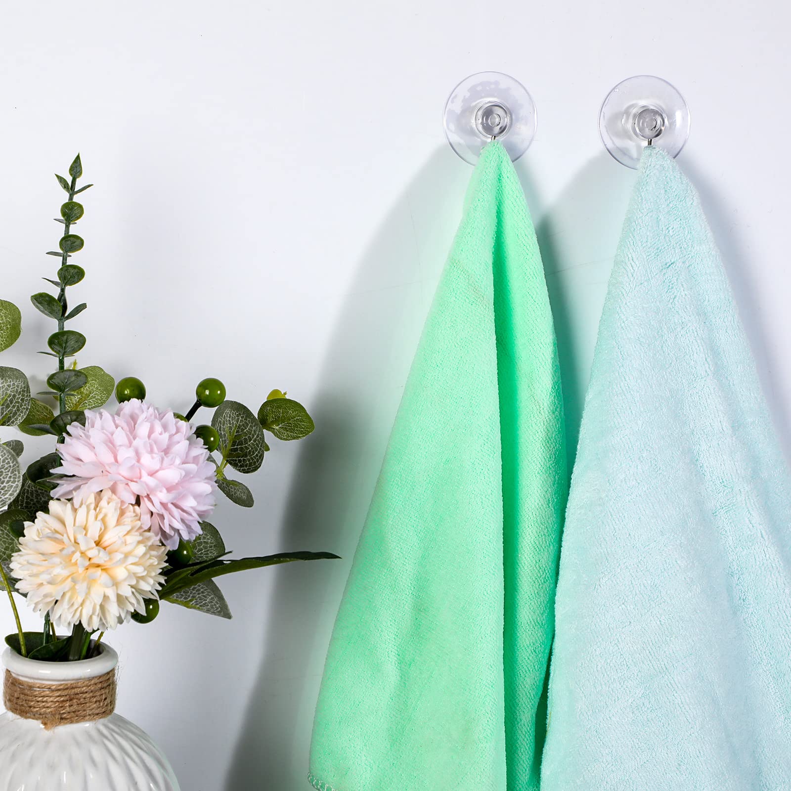 Mudder Suction Cup Hooks Wall Hooks 1.77 Inch Clear Suction Cups with Metal Hooks for Window Glass Kitchen Wall Towel Hooks Hangers Supplies for Christmas Light Decorations(80 Pieces,30 mm)
