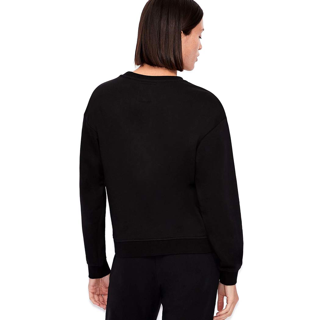 A|X ARMANI EXCHANGE womens Icon Logo Pullover Sweatshirt, Black, Large US