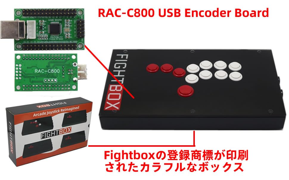 FightBox F1-PC-B All Buttons Leverless-Style Arcade Joystick Fight Stick Game Controller For PC Sanwa OBSF-24 30