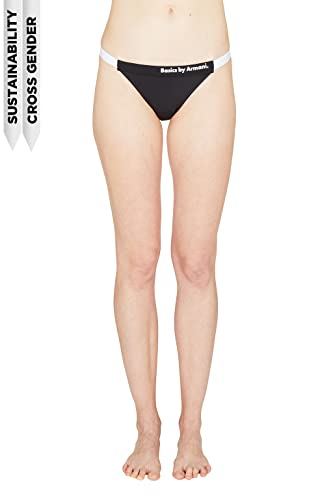 A|X ARMANI EXCHANGE Women's Standard Padded Basics by Armani Bikini Bottom, Nero/Bianco, Large