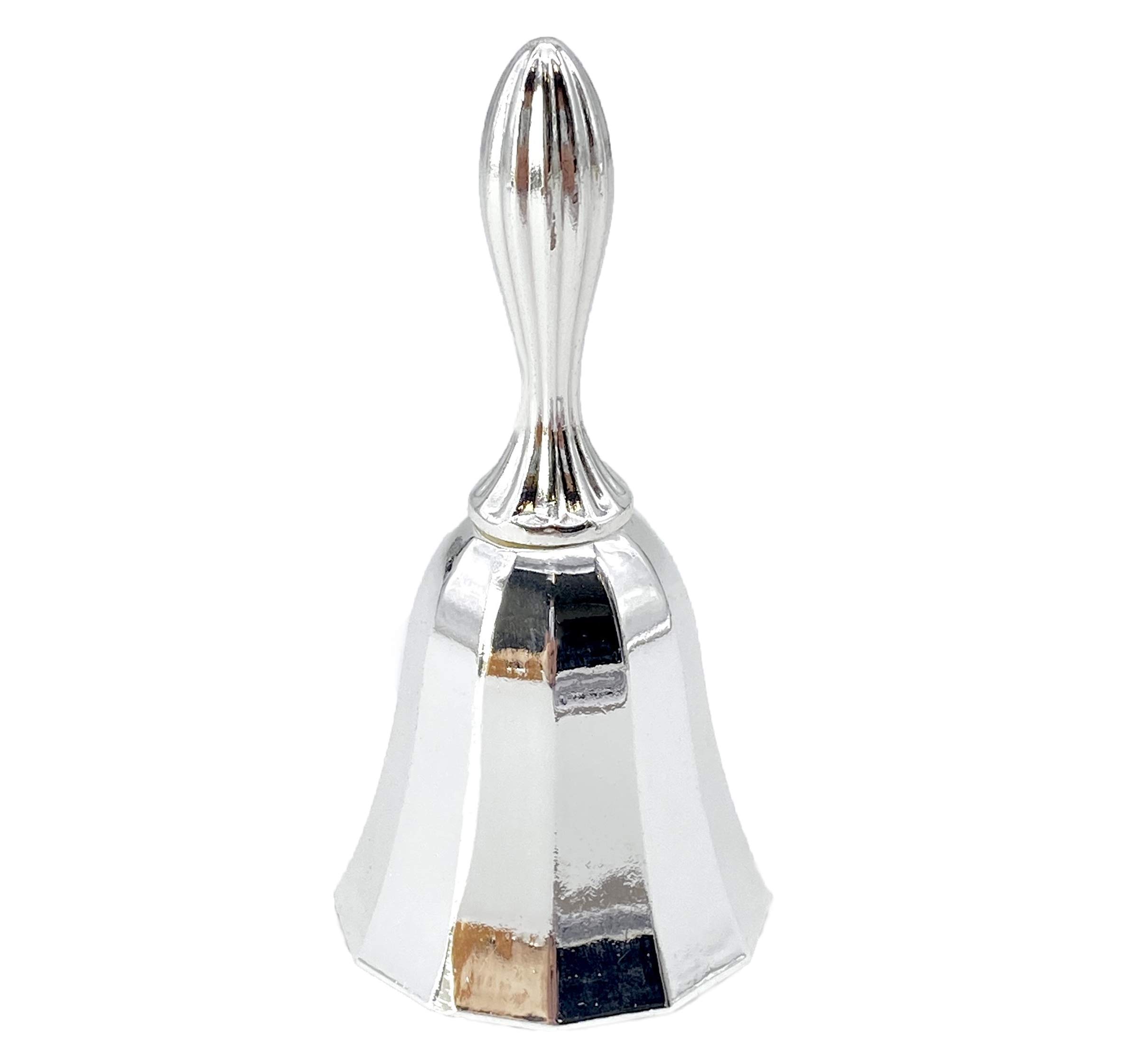 Adorox Call Bell Wedding Bell Dinner Bell Golden Temple Bell Classroom Bell (1PC, Shiny Sliver)