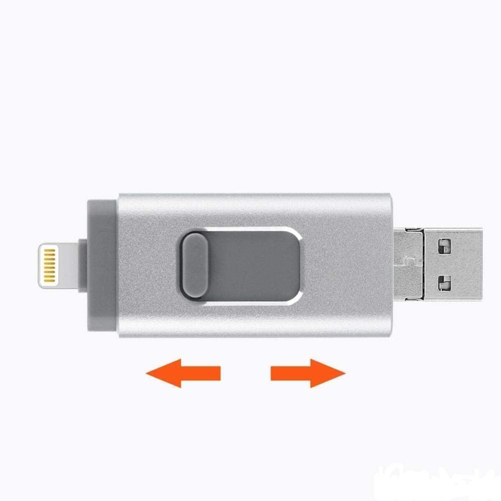 512GB USB Flash Compatible with iPhone iPad & PC, 3-in-1 USB A Micro USB & iPhone Connector Thumb Drive Memory Stick