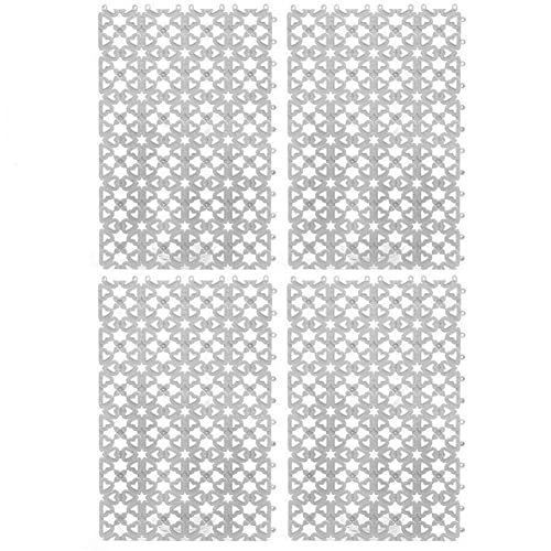 Newweic Rabbit Cage Mats - 4 Packs Plastic Cage Bottom Mat for Bunnies - Small Animal Feets Floor Pads Resting mats - for Dog Rabbits Guinea Pigs Playpen Pet Wire Cages (Grey)