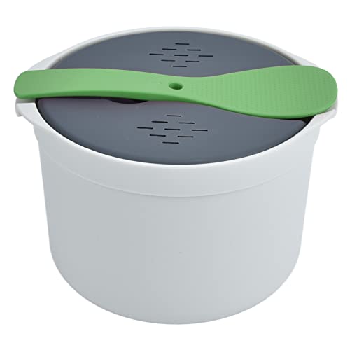 Kitchen Cookware, Microwave Rice Cooker, 2L Food Grade PP Material Rice Spoon Lid Strainer Steaming Pot Rice Cooker Set (Green)