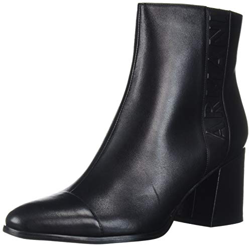 A|X Armani Exchange Women's Ankle Boot with Chunky Heel, Black, 41 Medium EU (10 US)