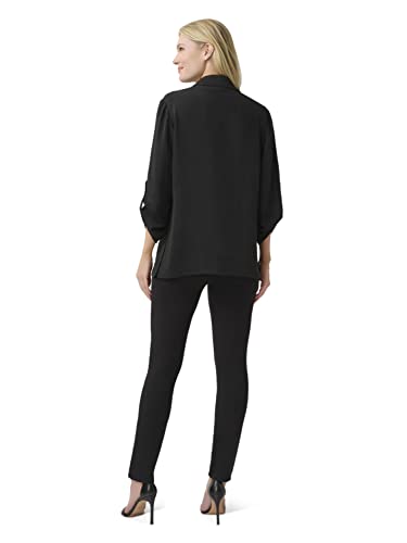 Adrianna Papell Women's Roll Sleeve One Button Blazer, Black, S