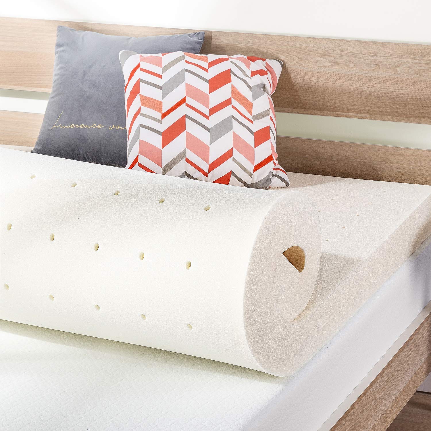 Best Price Mattress 4 Inch Ventilated Memory Foam Mattress Topper, CertiPUR-US Certified, Short Queen