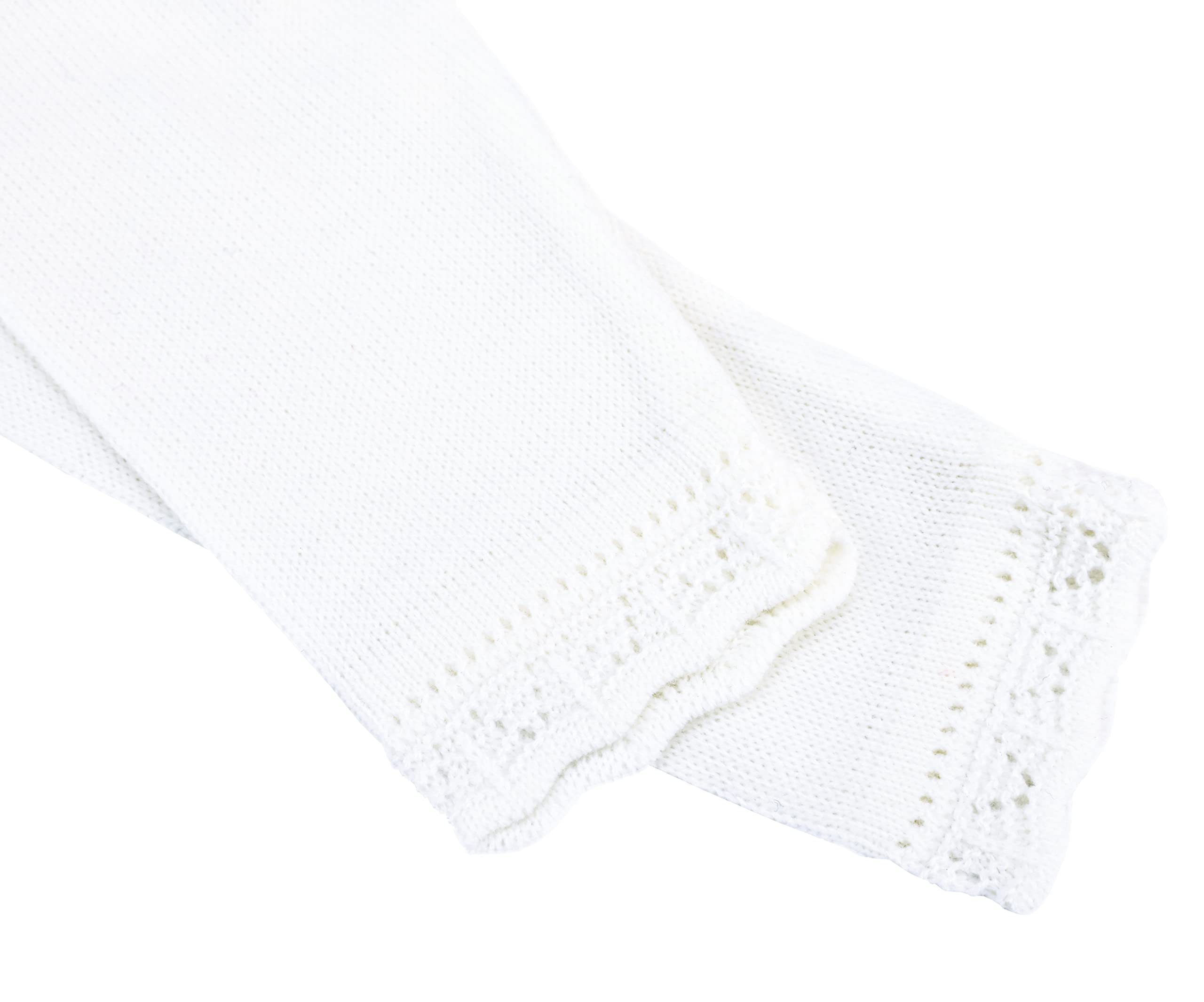 Lilax Baby Girls' Knit Long Sleeve Button Closure Bolero Cardigan Shrug 12-18 Months White