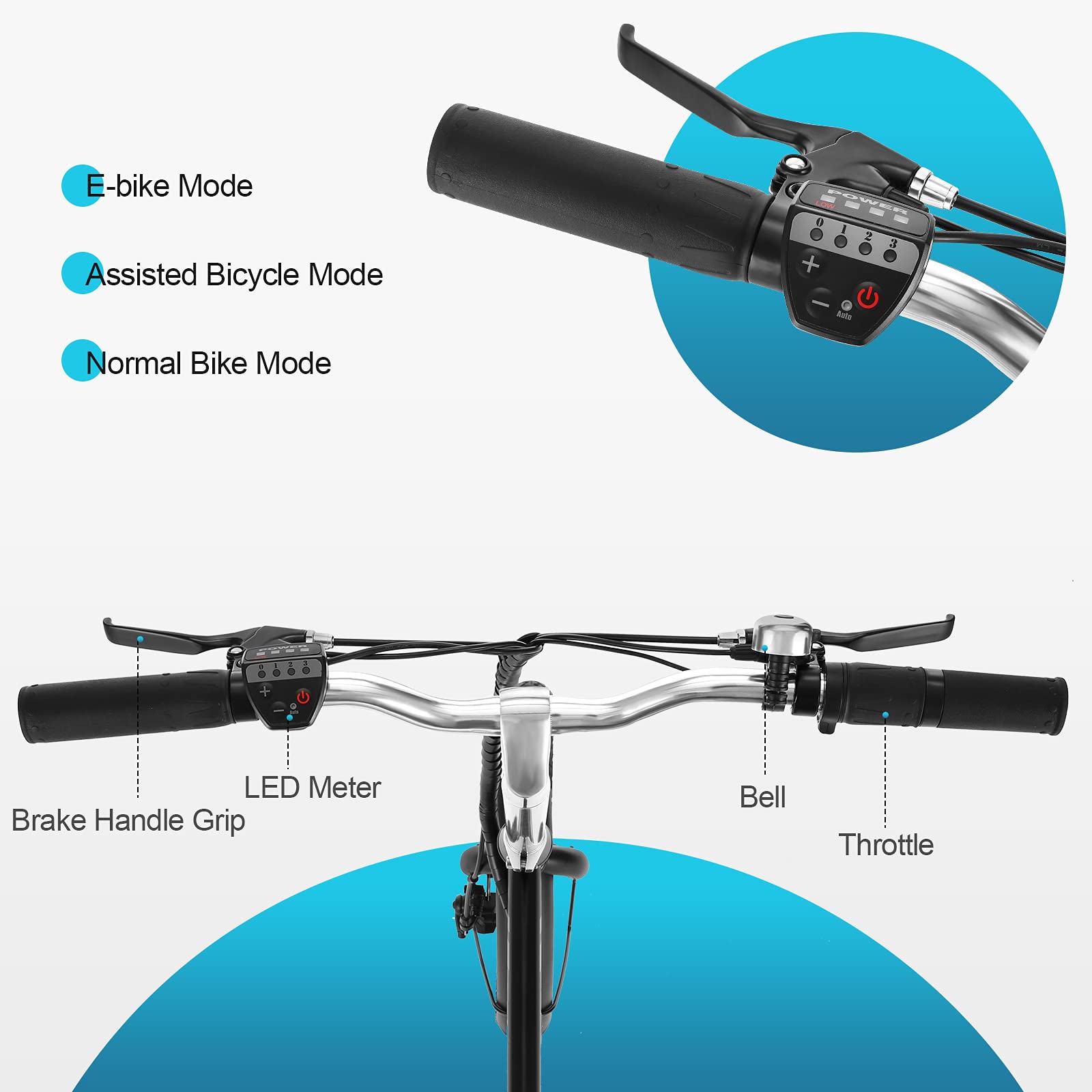 ANCHEER 16 inch Folding Electric Bike for Adults - Single Speed up to 15.5 Mph eBike with Removable Battery Mileage 30 Miles, Dual Disc Braking, 3 Riding Modes (Black)