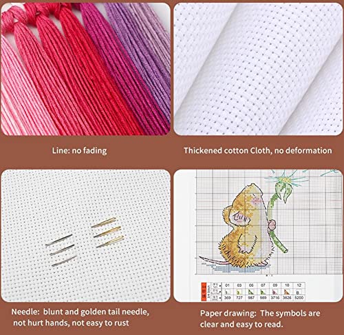 CaptainCrafts Cross Stitch Kits Full Range Stamped and Counted Fabric DIY Art Needlecrafts Embroidery Kit for Adults Beginner (Unpreprint 14CT, Tree House Autumn)