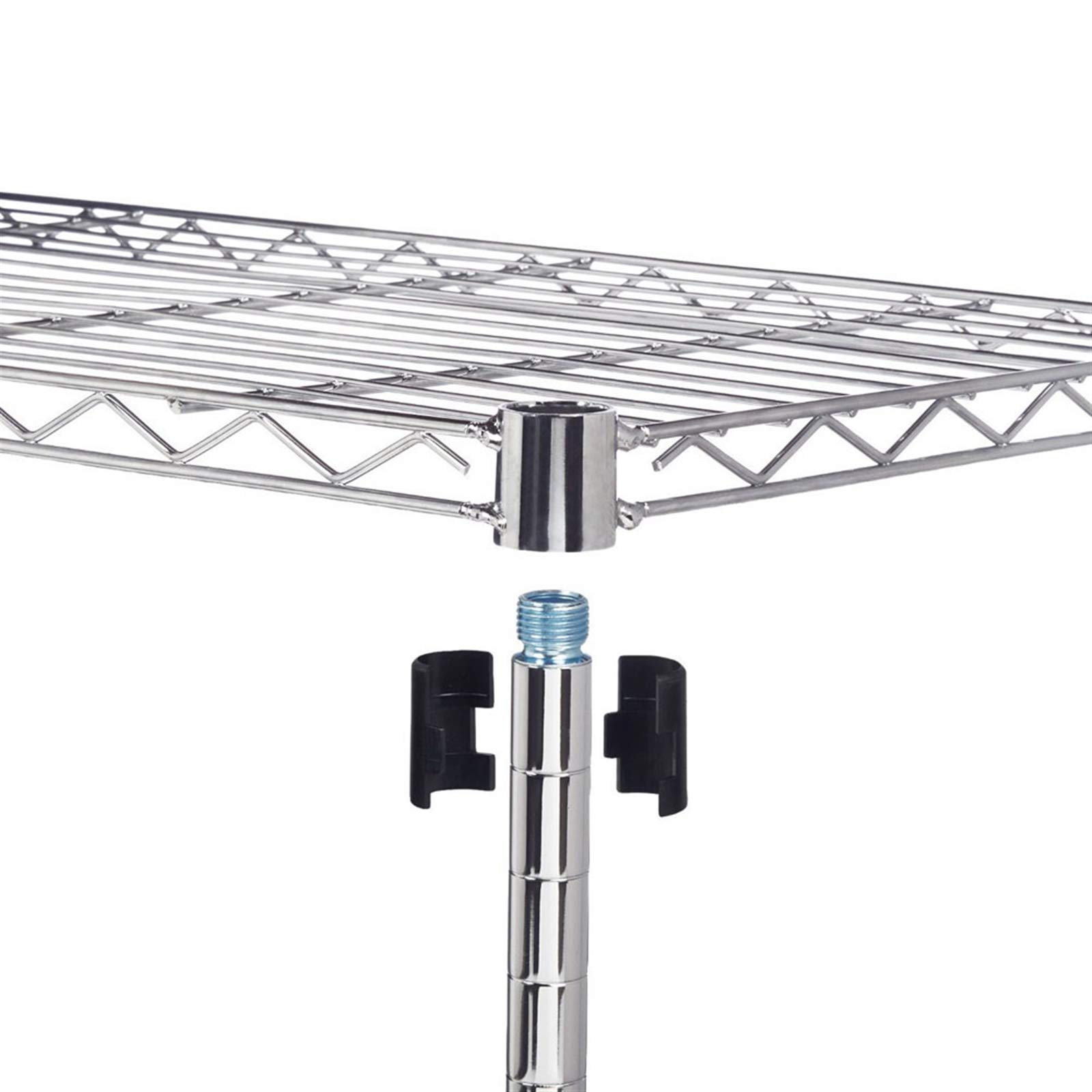 LEGENDARY-YES 4 Tier Layer Chrome Shelf - 36"x14"x48" Easy Assembly Steel Wire Metal Shelving Rack