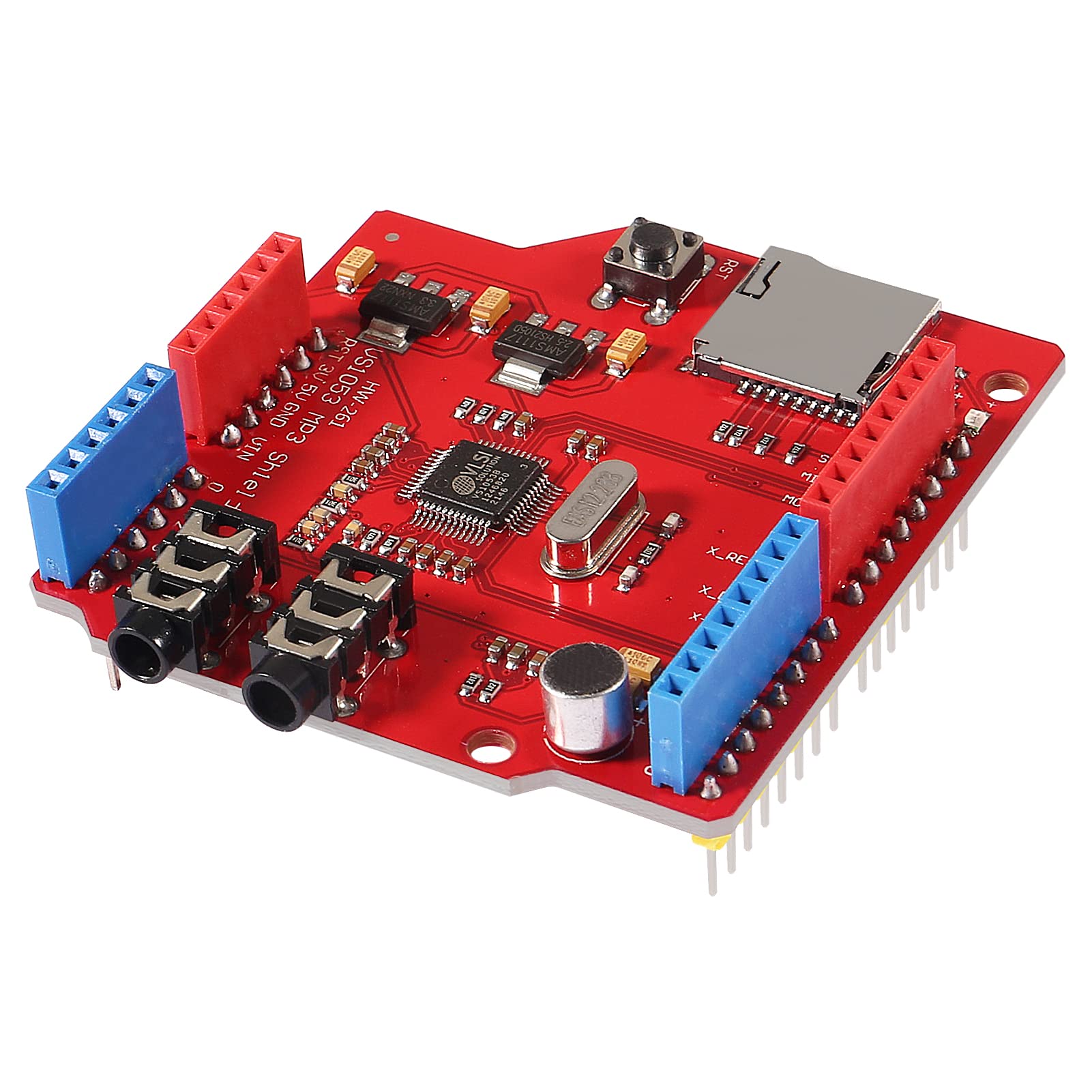 AITRIP 2PCS VS1053 VS1053B Stereo Audio MP3 Player Shield Record Decode Development Board Module with TF Card Slot for Arduino UNO R3 One