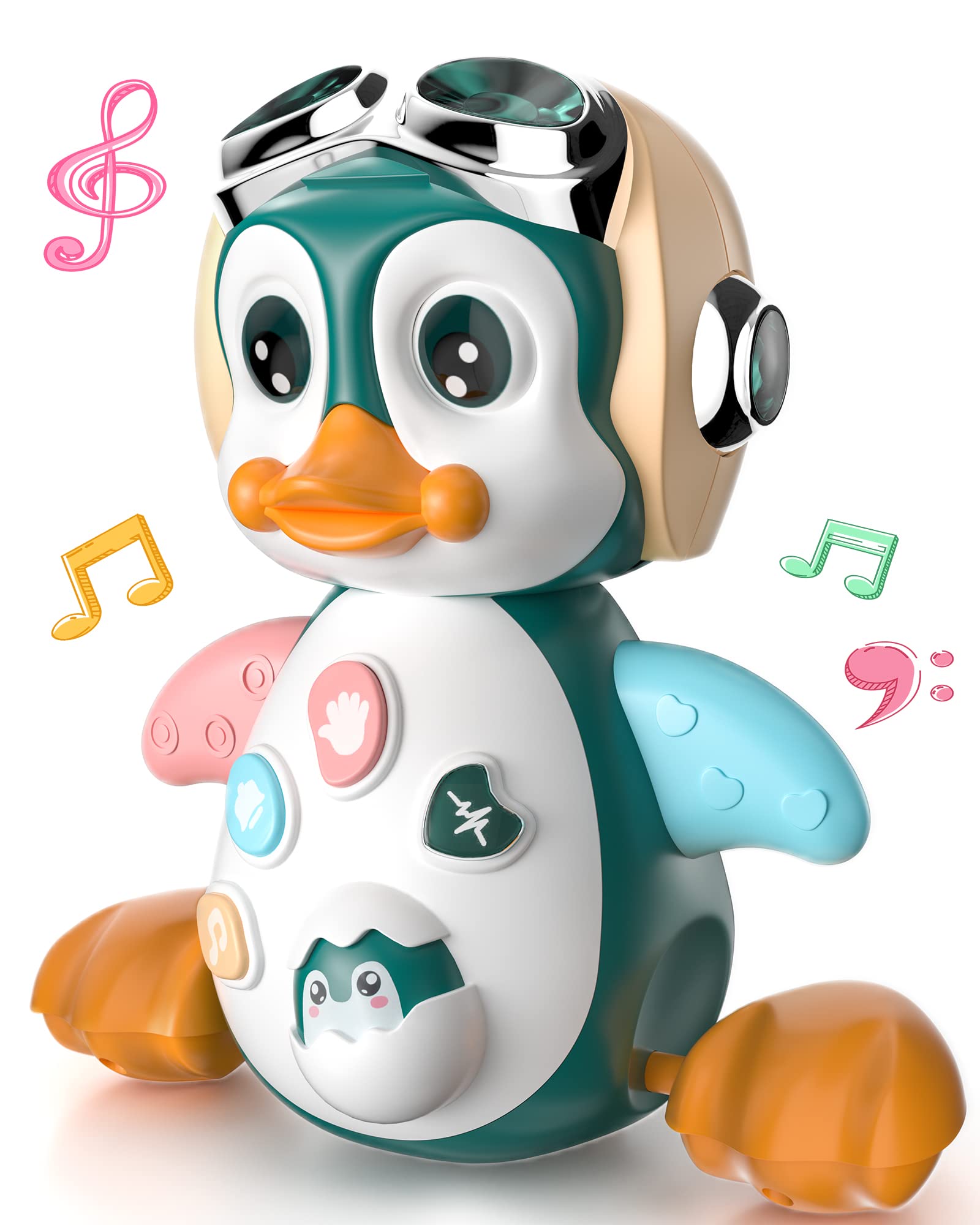 Cola Bear Baby Musical , Infant Crawling Toys with Music LED Lights Sounds Toddlers Electronic Interactive, Early Learning Preschool Dancing Walking Toy for 6 to 12 Months Boys and Girls