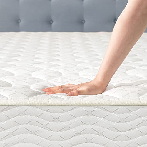 Best Price Mattress 6 Inch Tight Top Innerspring Mattress - Comfort Foam Top with Bonnell Spring Base, CertiPUR-US Certified Foam, Queen,White