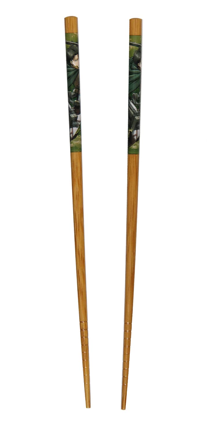 Attack On Titans Bamboo Set Of 2 Collectible Anime Chopsticks 8.85 Inches Long Gift Set