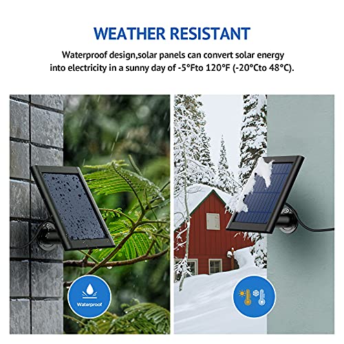 Ayotu Weatherproof Solar Panel for Stick Up Cam Battery/Plug-in 3rd Gen/2nd Gen & Spotlight Cam Battery, 3.8M/12ft Charging Cable with Wall Mount (NOT Include Camera),Black