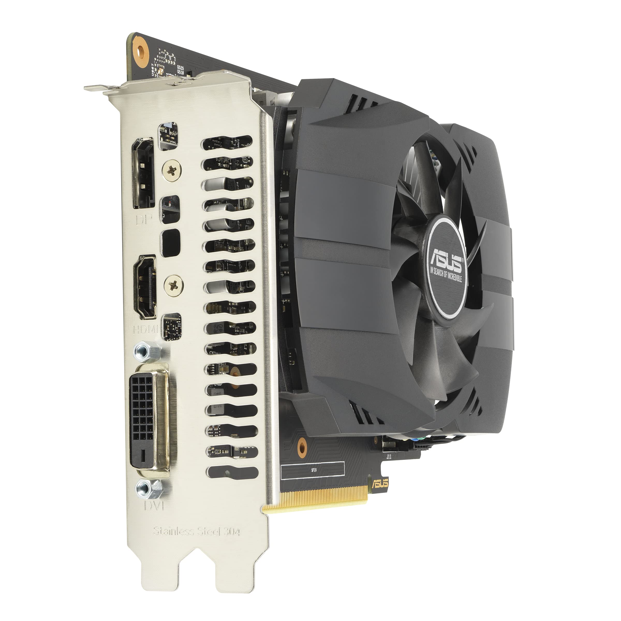 ASUS Phoenix NVIDIA GeForce GTX 1650 OC Edition Gaming Graphics Card (PCIe 3.0, 4GB GDDR6 memory, HDMI 2.0, DisplayPort 1.4a, DVI-D, Dual ball fan bearings, Auto-Extreme)
