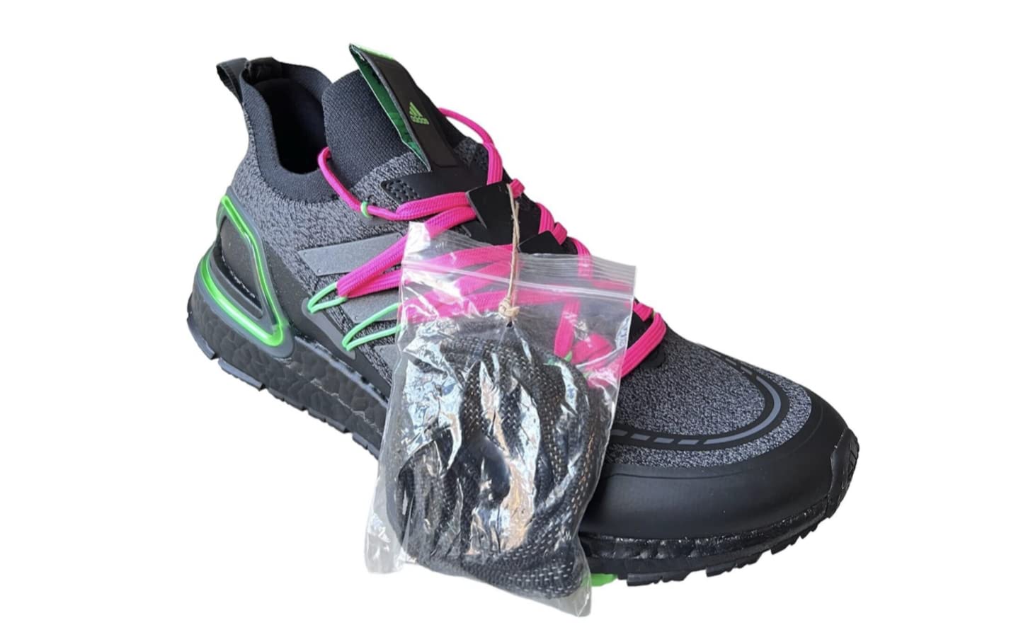 ADIDAS Ultraboost 20 LAB Unisex Running Shoes, Black/Green/Pink, US 8.5