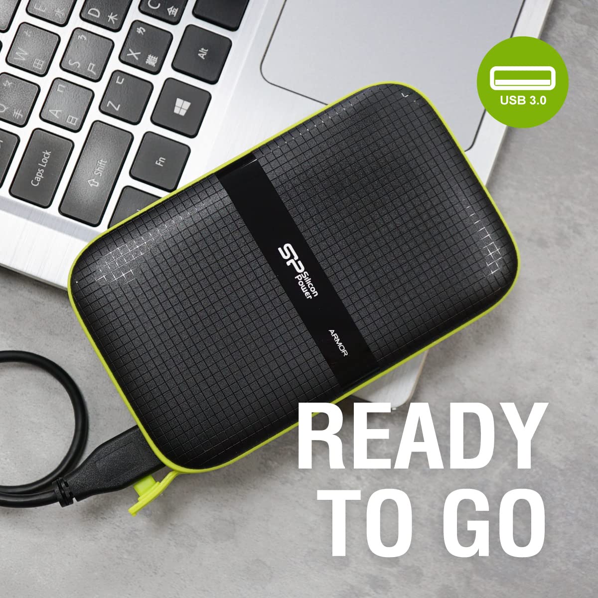 Silicon Power 5TB Rugged Portable External Hard Drive Armor A60, Shockproof USB 3.0 for PC, Mac, Xbox and PS4, Black
