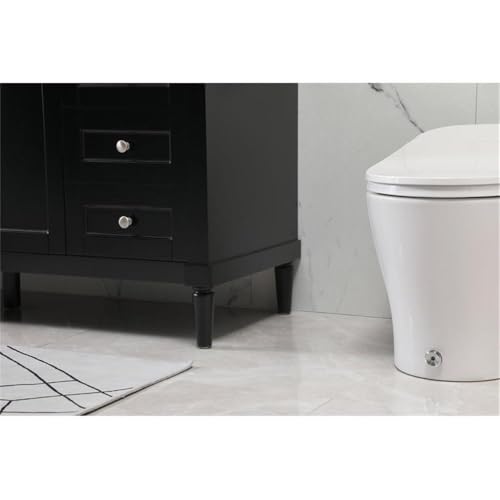Elegant Decor Indoor Modern Under Sink Bathroom Fixtures Storage Organizer Cabinet 60 inch Single Bathroom Vanity - Black