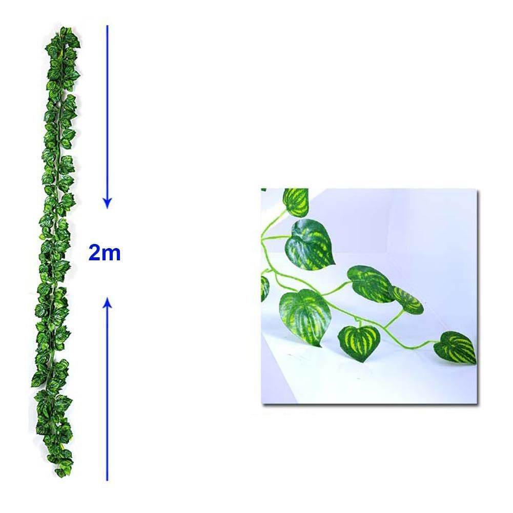 FOKEN 12 Pack Artificial Ivy Garland Fake Ivy Leaves Hanging Plants Vine Greenery Garland Home Kitchen Balcony Garden Office Wedding Wall Decor