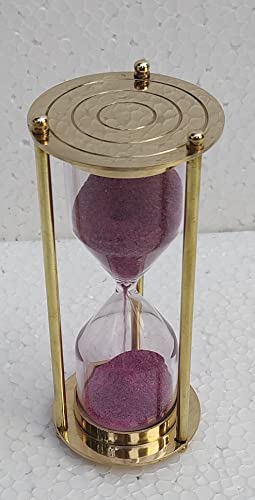 Antique Hourglass Sand Timer 3 min. Decorative Modern Brass Sand Timer Hourglass hanzla Collection by Indian Instruments, 6 inch