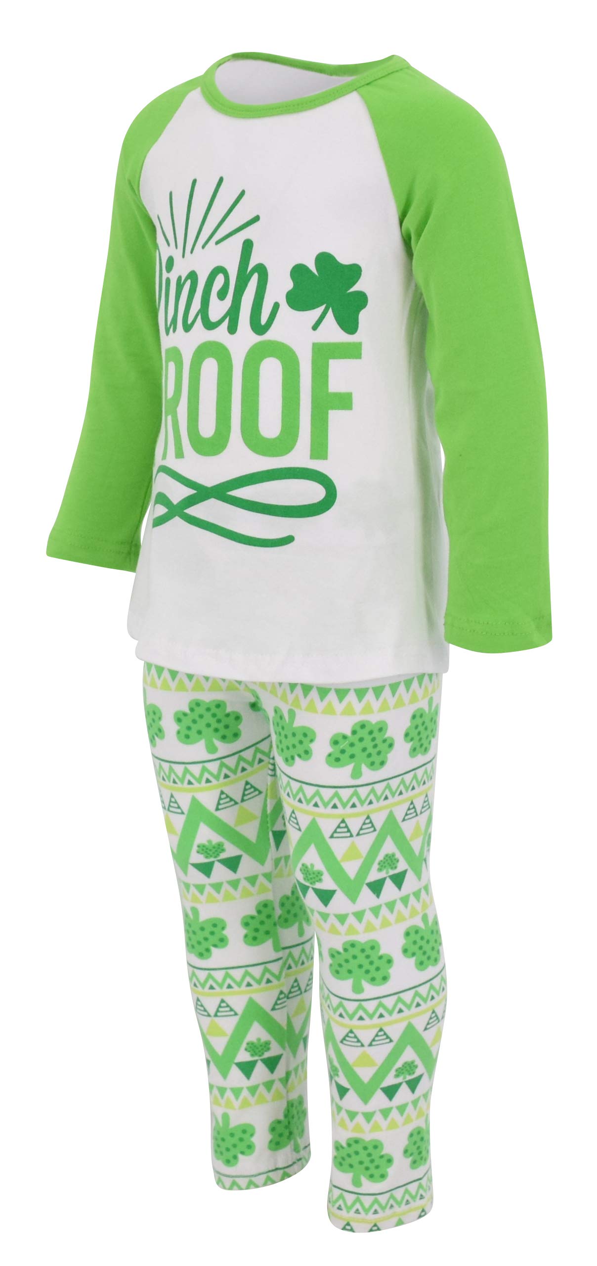 Unique Baby Girls St Patrick's Day Pinch Proof Legging Set (7/XXL, Green)