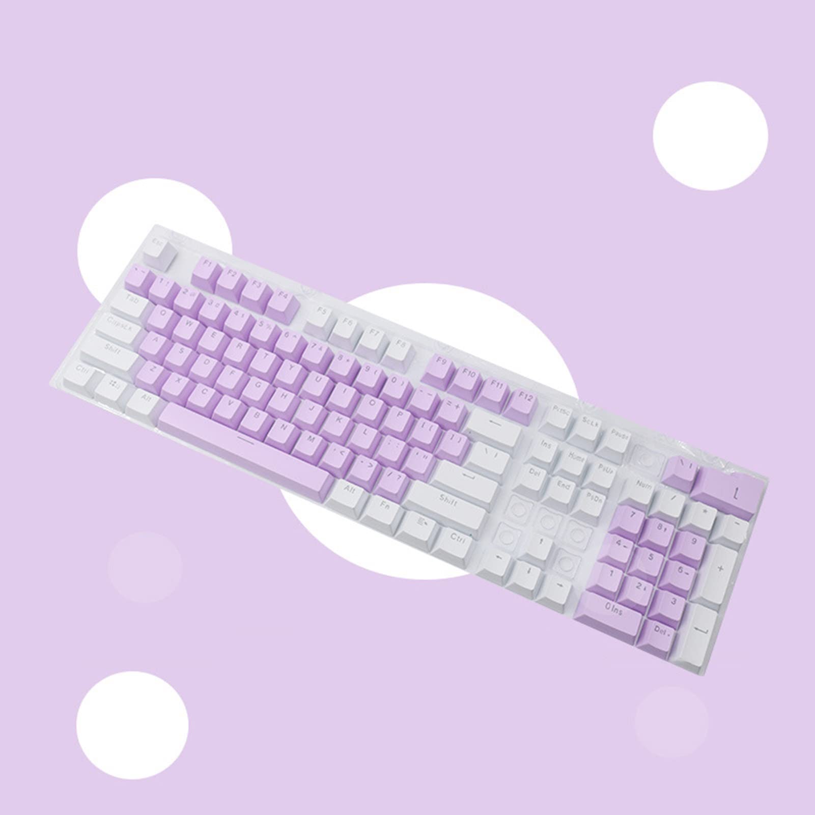 areclern 104 Pcs Keycaps for Gaming Mechanical Keyboard, Translucent Anti-Slip Profile Key Caps Accessories for Office White