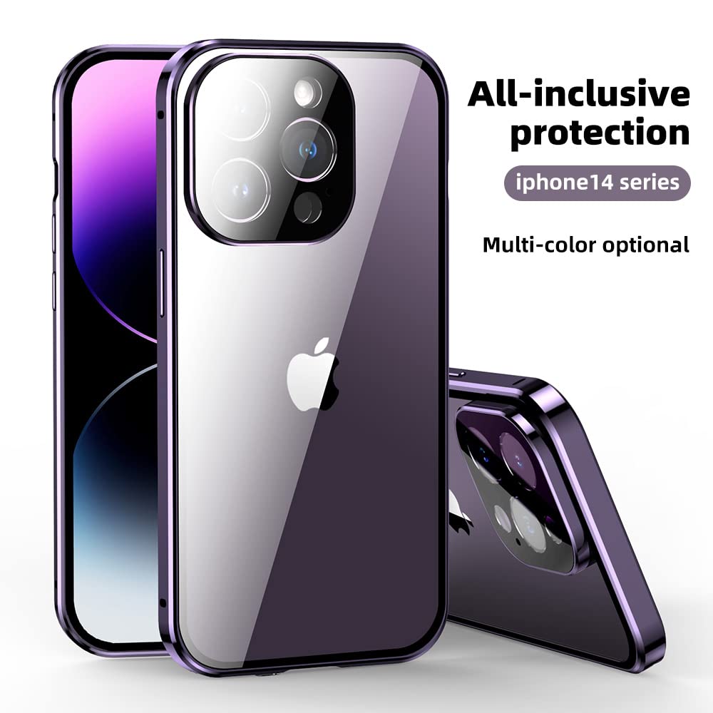 Anti-Peeping iPhone SE 2020, iPhone 8 iPhone 7 360° Full Body Case ,Clear Double Sided Tempered Glass [Magnetic Adsorption] Metal Bumper Protection Privacy Cover Anti-Spy (Black, iPhone7/8/SE(2020))