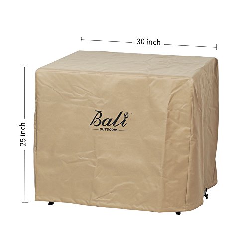BALI OUTDOORS Square Durable Brown Gas Fire Pit Cover, 30.7 Inch Wide 23.6 Inch High