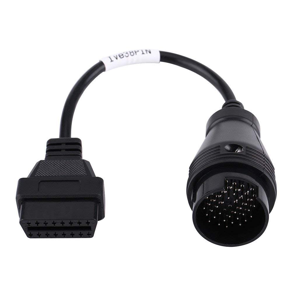 Adapter Scanner Cable Connector, 38 Pin to 16 Pin OBD2 Adapter Connector Diagnostic Cable for Iveco Truck with a 38 Pin Female Interface
