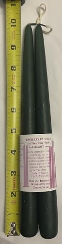 Biedermann & Sons Traditional Hand-Dipped 10-Inch Long Tapered Candles 6 Pairs, Bayberry Green