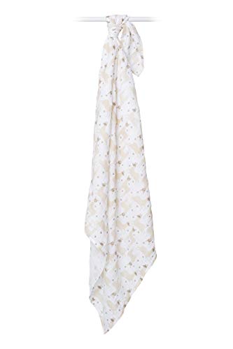 lulujo Baby 100% Cotton Muslin Swaddle Blanket, 47 x 47-Inches, Modern Llama (LJ464)