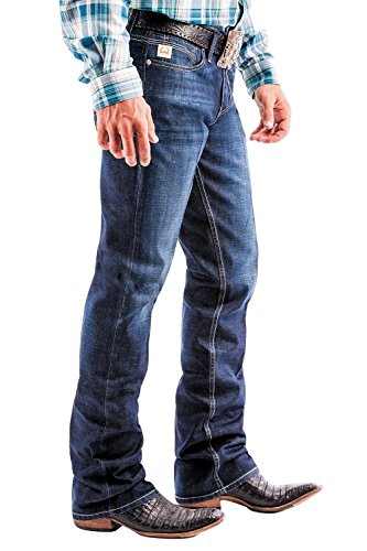 Cinch Men's Ian Slim Fit Jean, Dark Stonewash Zig zag, 29 x34