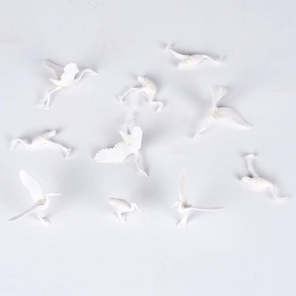 B Baosity 10 Miniature Pieces Figures Bird Crane 4x4x3cm