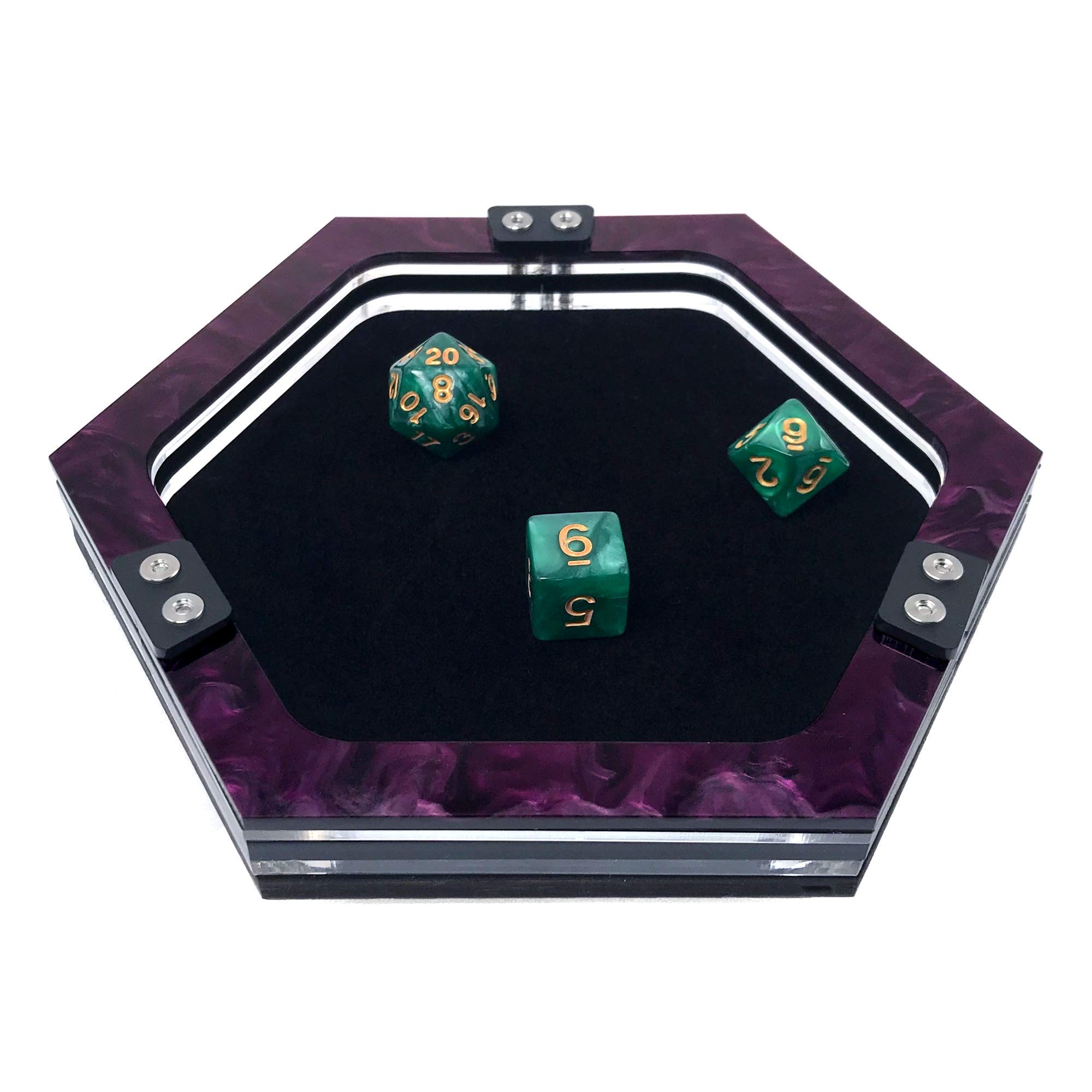 C4Labs Colour Lux Mini Hexagon Dice Tray and Dice Tower (Symphony Violet - Dice Tray only)