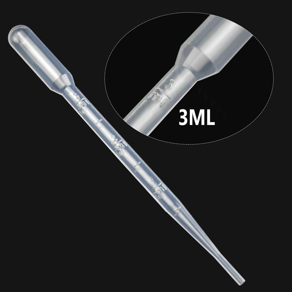 TOVOT 100PCS 3ML Transfer Pipettes Plastic Pipettes Disposable Pipettes Eye Droppers Plastic Pipettes for Lab, DIY, Makeup