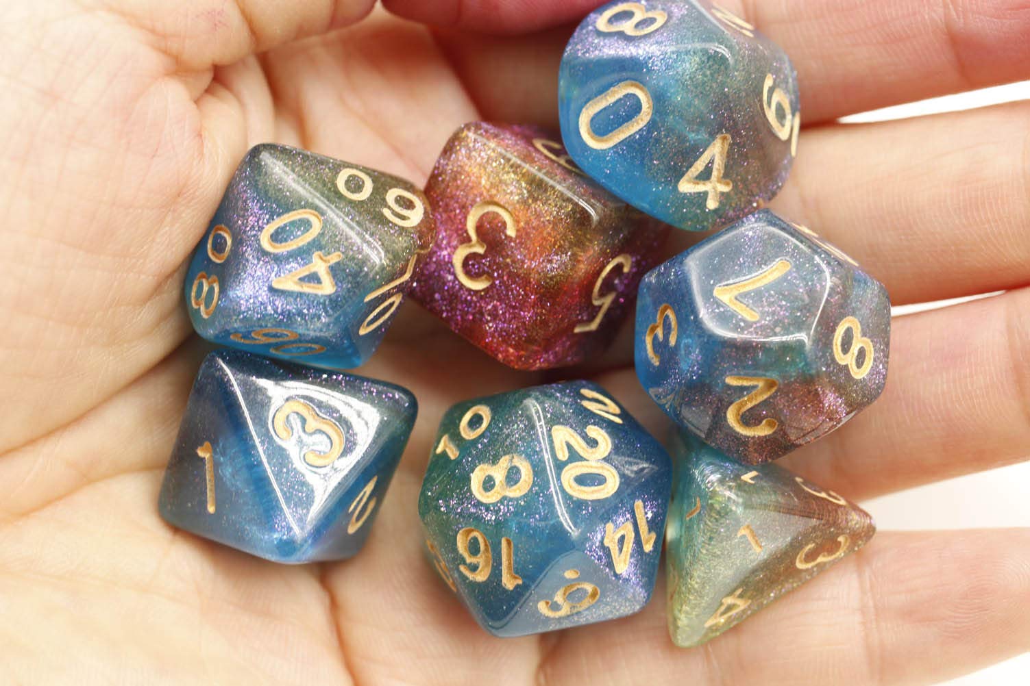 DND Dice Polyhedral 7-Die Dice Set for D&D Dungeons & Dragons Role Playing Gaming Ocean dice