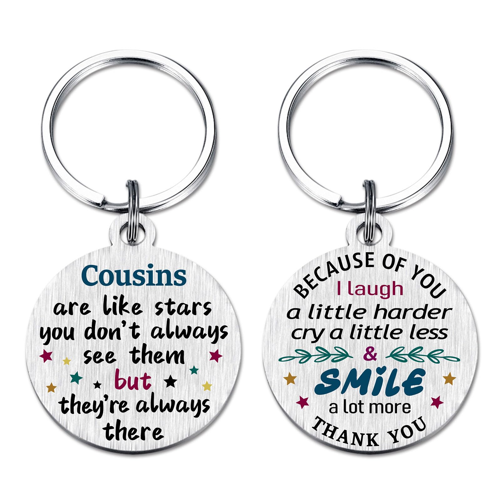 Best Cousin Gifts for Women, Thank You Cousin Keychain, Appreciation Cousin Gifts, Cousin Birthday Christmas Keychain Gifts
