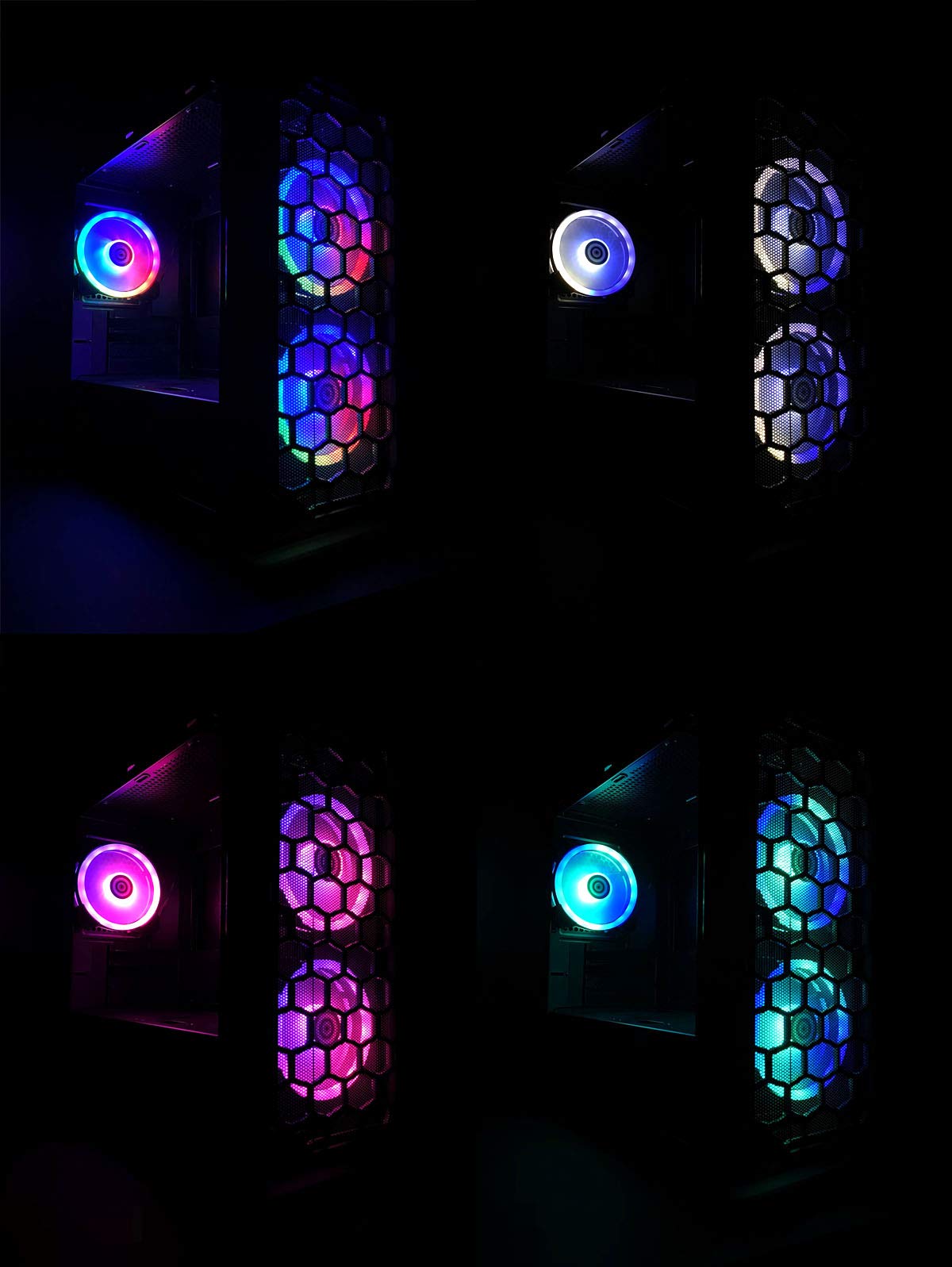 Apevia PRODIGY-BK Micro-ATX Gaming Case with 1 x Tempered Glass Panel, Top USB3.0/USB2.0/Audio Ports, 3 x RGB Fans, Black Frame