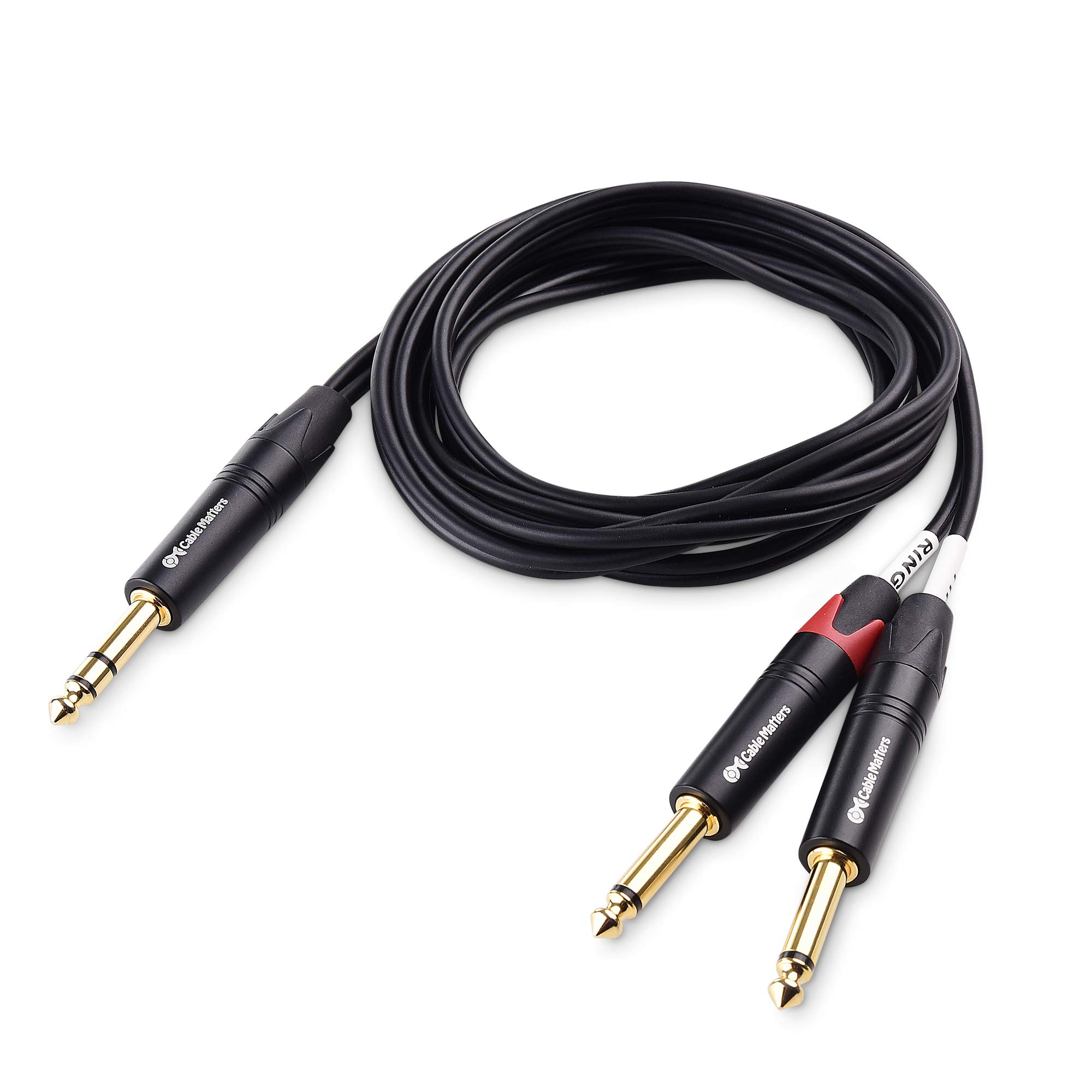 Cable Matters 6.35mm TRS to Dual TS Insert Cable (1/4 TRS to 2 TS Cable) - 6 Feet