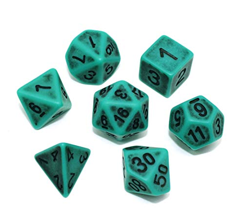 DND Dice Set Ancient RPG Dice for Dungeons and Dragons(D&D) Pathfinder MTG Tabletop Role Playing Game Polyhedral 7-Die Dice Group (Green)