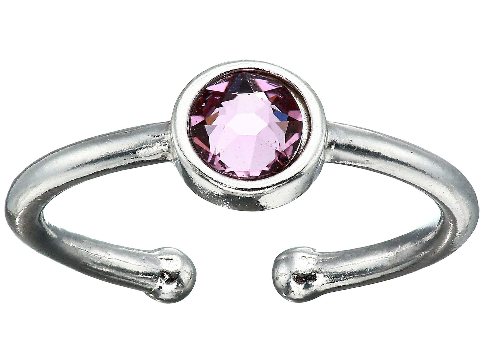 Alex and Ani Birthstones Adjustable Ring for Women, Light Amethyst Crystal for June, 925 Sterling Silver, Fits Ring Sizes 6 to 9,One Size, US_JWEY_B07PZD39SX
